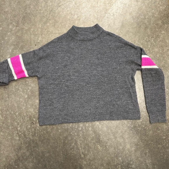 John and Jenn | Sweaters | John And Jenn Mock Neck Grey Sweater With ...